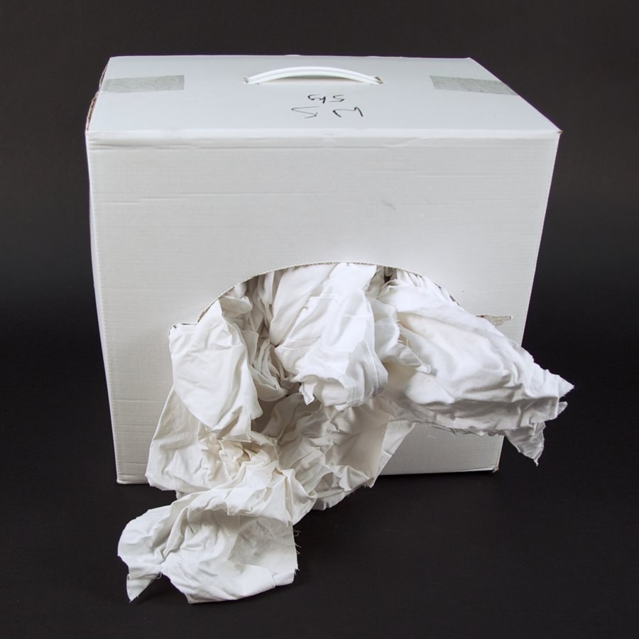 BOX OF WHITE RAGS